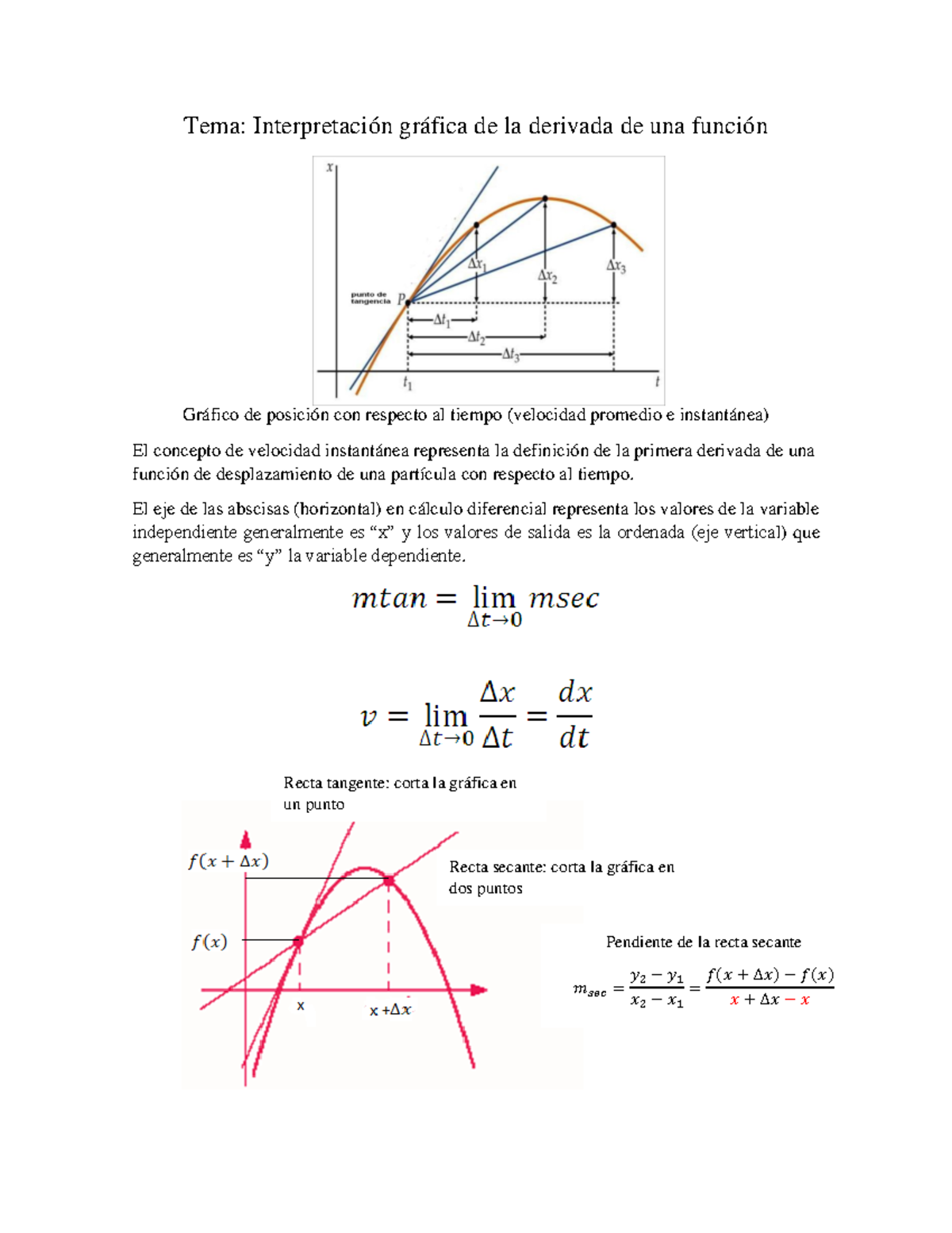 Sesion 2 Derivar POR Definicion E Implicita AO Matematicas I - Tema ...