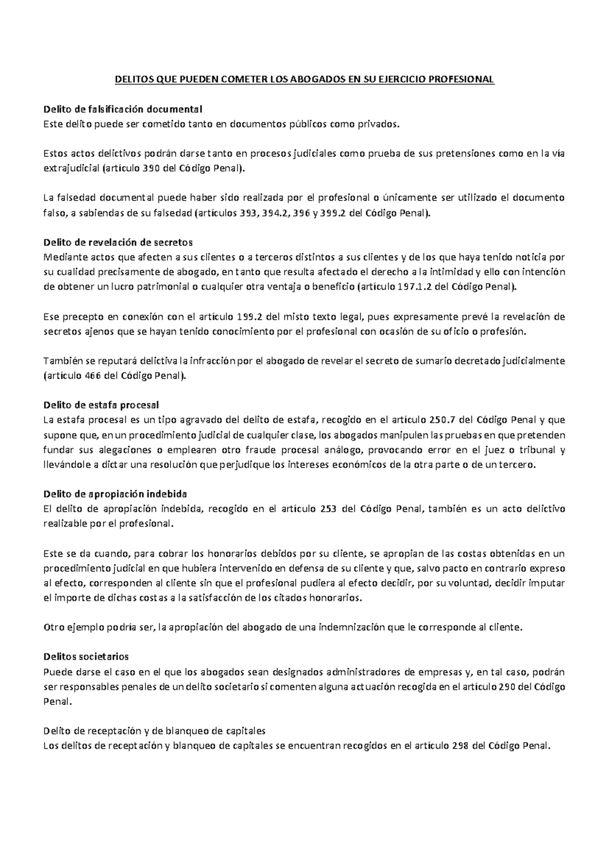 Delitos QUE Pueden Cometer LOS Abogados EN SU Ejercicio Profesional ...