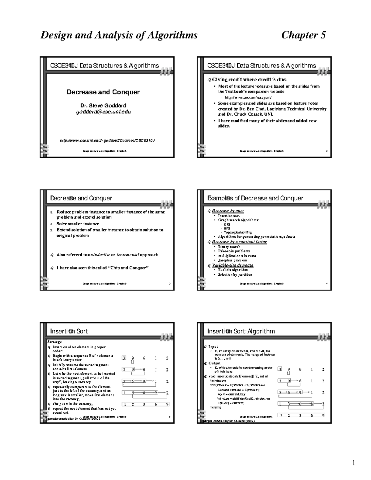Lecture 5-Decrease And Conquer - Design and Analysis of Algorithms - Chapter 5 1 - Studocu