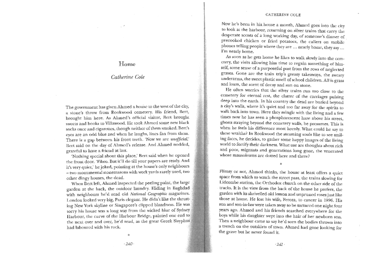 Home by Catherine Cole - abcedf - CATHERINE COLE Now been in his house ...