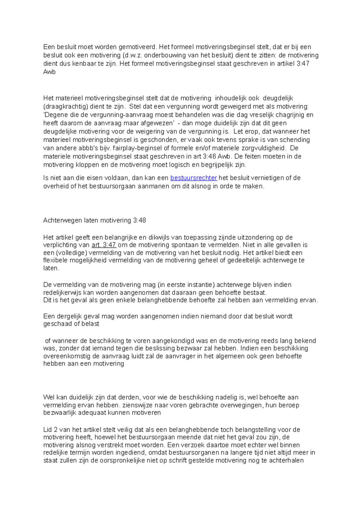 Motiveringsbeginsel - presentatie - Een besluit moet worden gemotiveerd ...