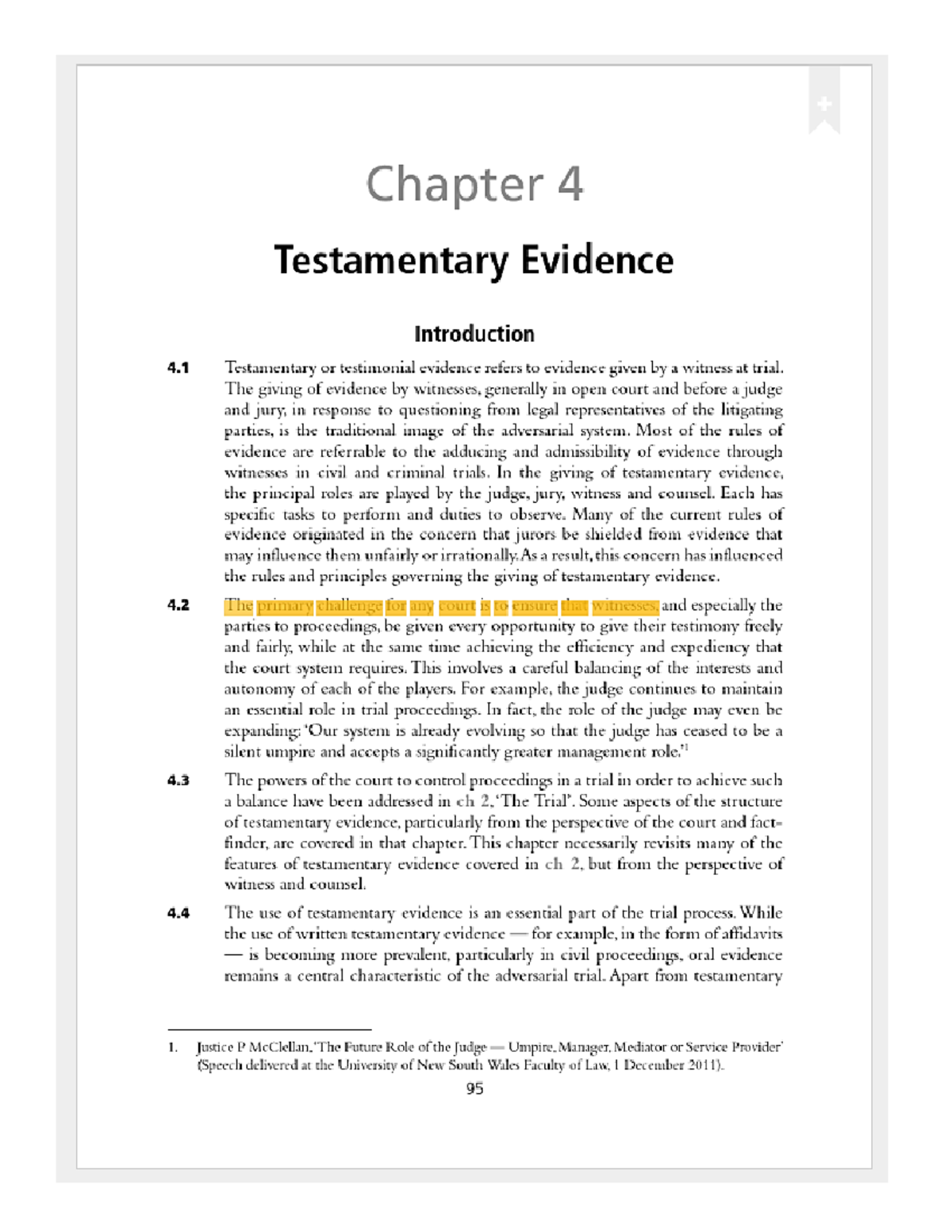 Evidence textbook - Chapter 4 - Chapter 4 Testamentary Evidence ...