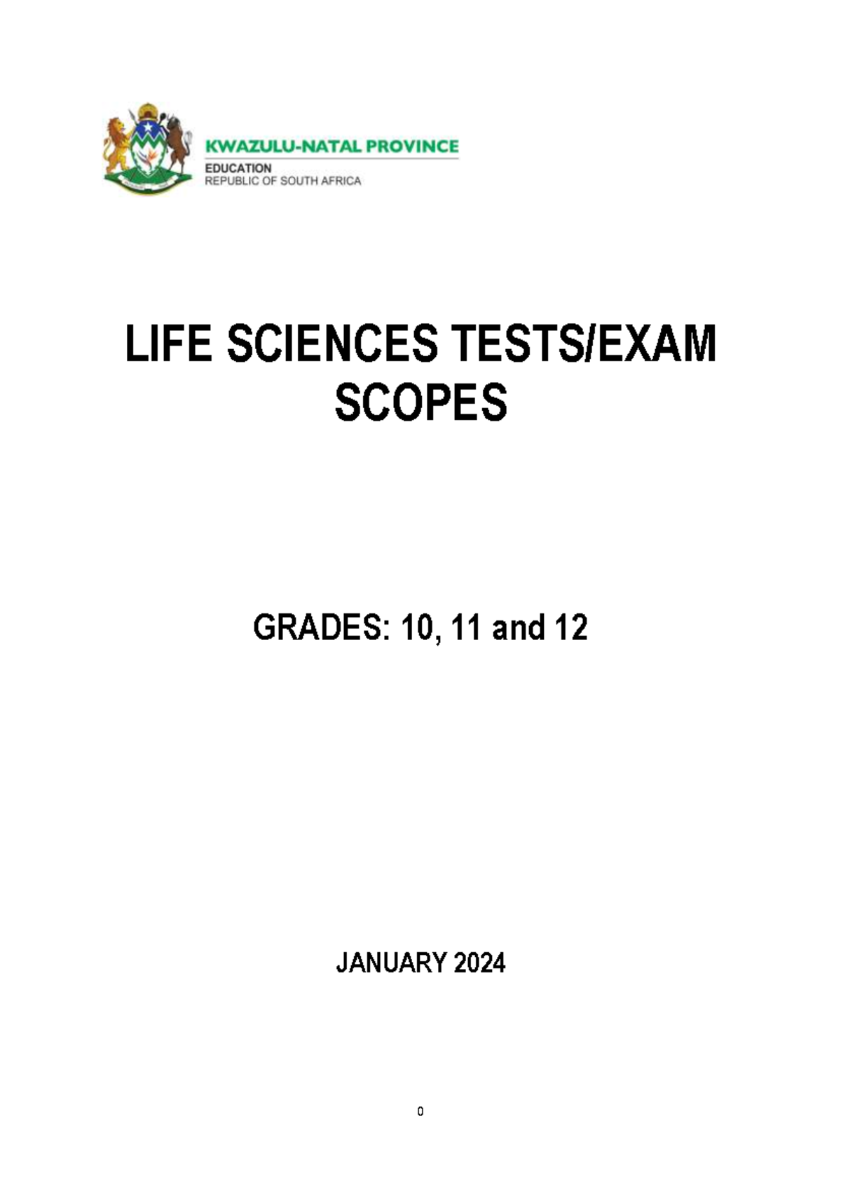 2024 LFSC gr10-12 Tests and Exams Scopes - LIFE SCIENCES TESTS/EXAM ...