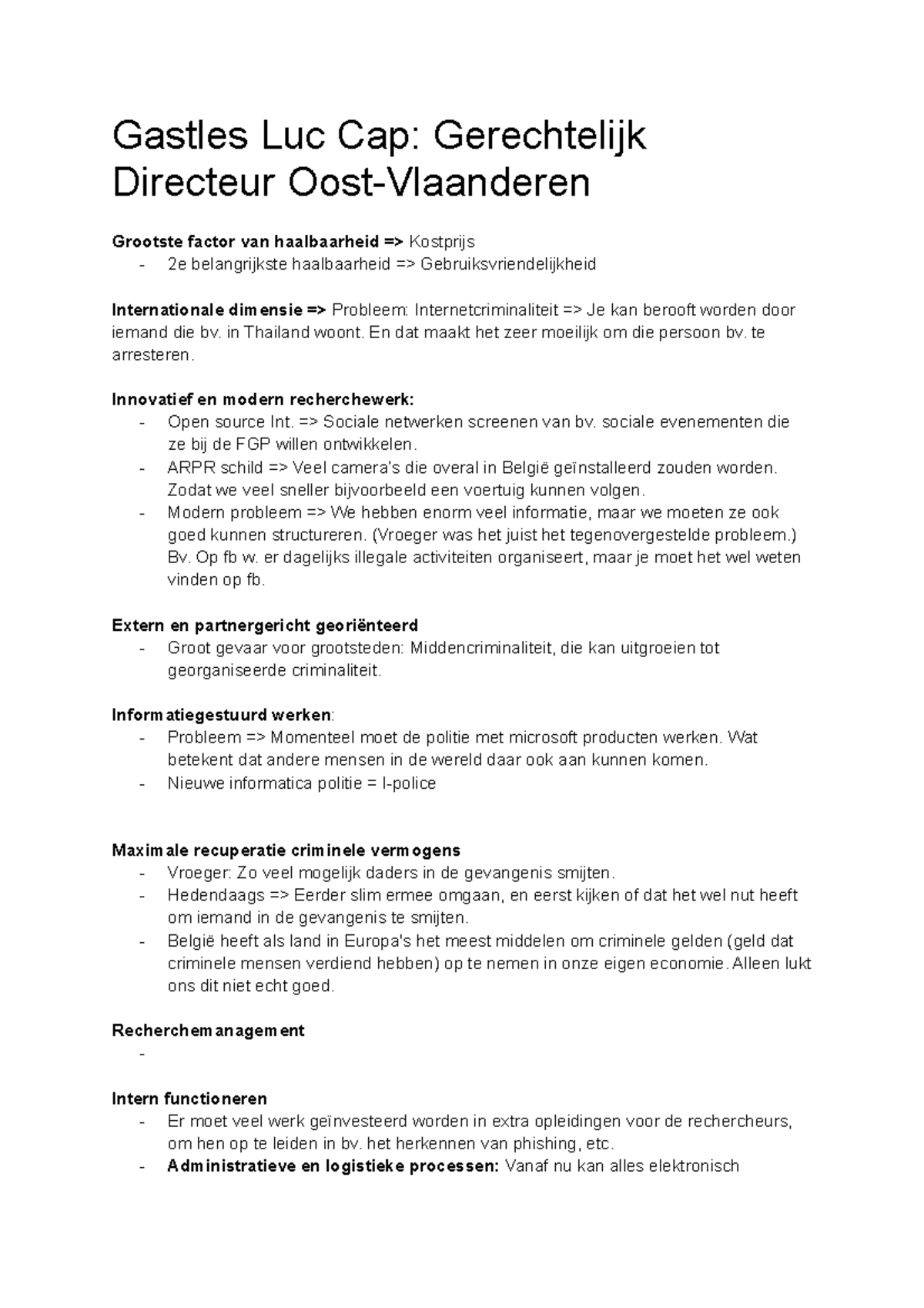 Gastles Luc Cap - College-aantekeningen 8 - Gastles Luc Cap ...