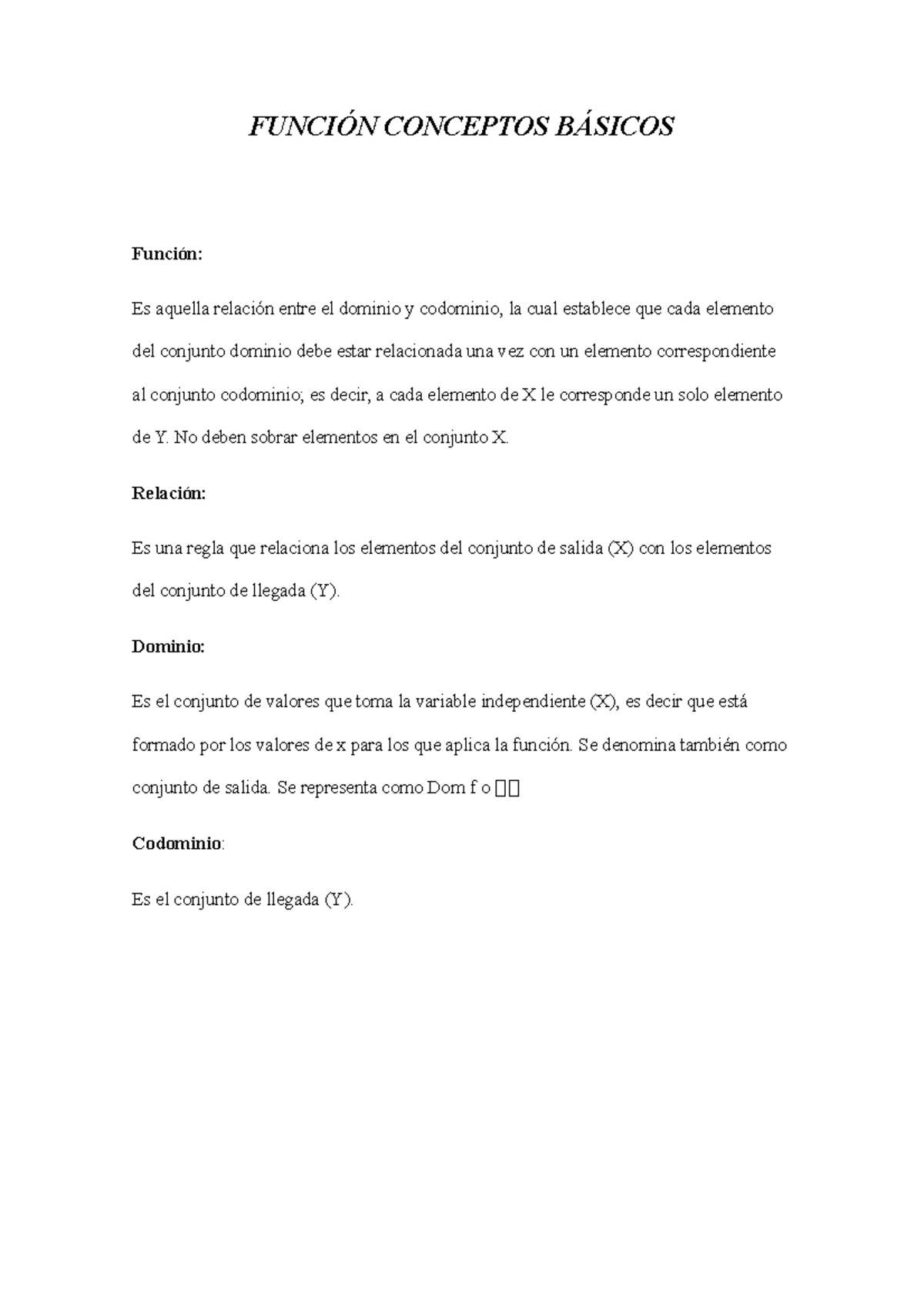UP2 - Apuntes recogidos sobre algunos conceptos de funciones. - FUNCIÓN ...