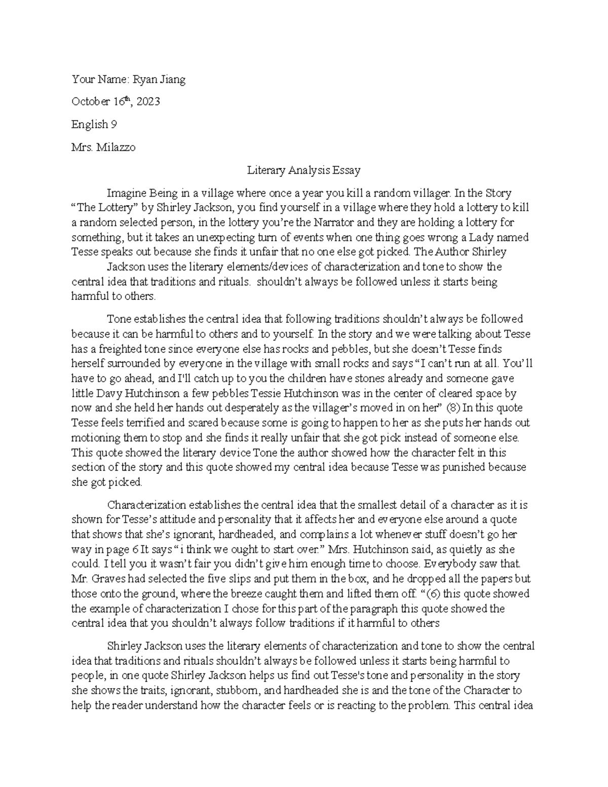 Ryan Jiang - Write Your Essay Here - 599800 - Your Name: Ryan Jiang ...