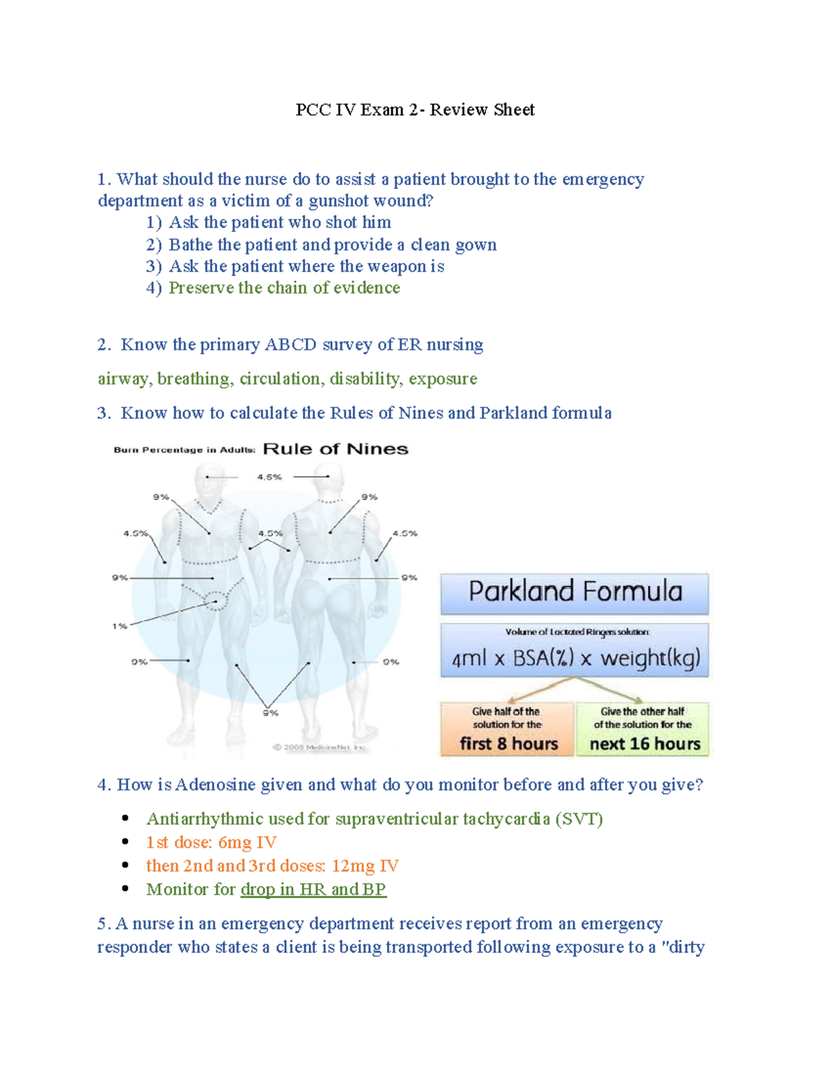 PCC IV exam 2 - Lecture notes Modules 6, 7, 8 - PCC IV Exam Review ...