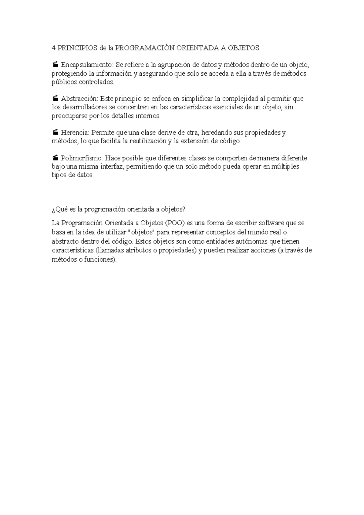 Poo - .................... - 4 PRINCIPIOS de la PROGRAMACIÓN ORIENTADA ...