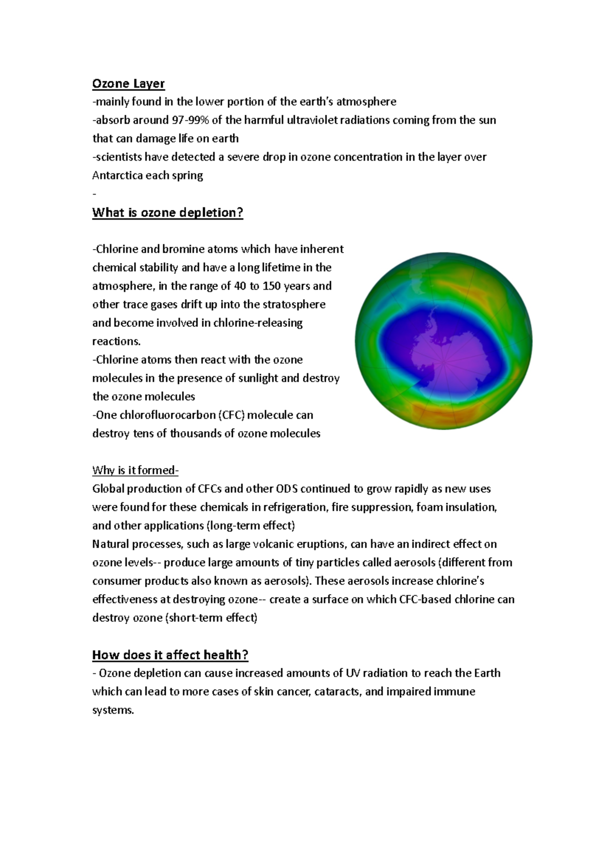 Ozone depletion to health issues - Ozone Layer mainly found in the ...
