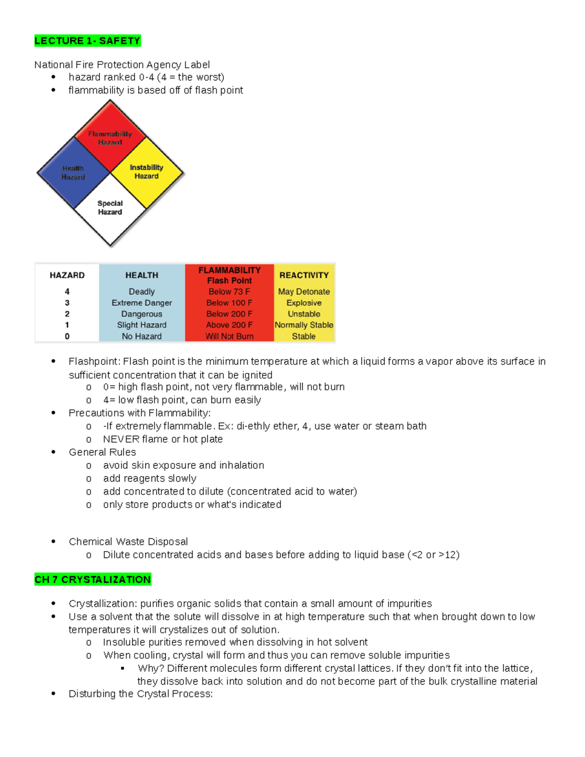 Theory Quiz 1 Study Guide - LECTURE 1- SAFETY National Fire Protection ...