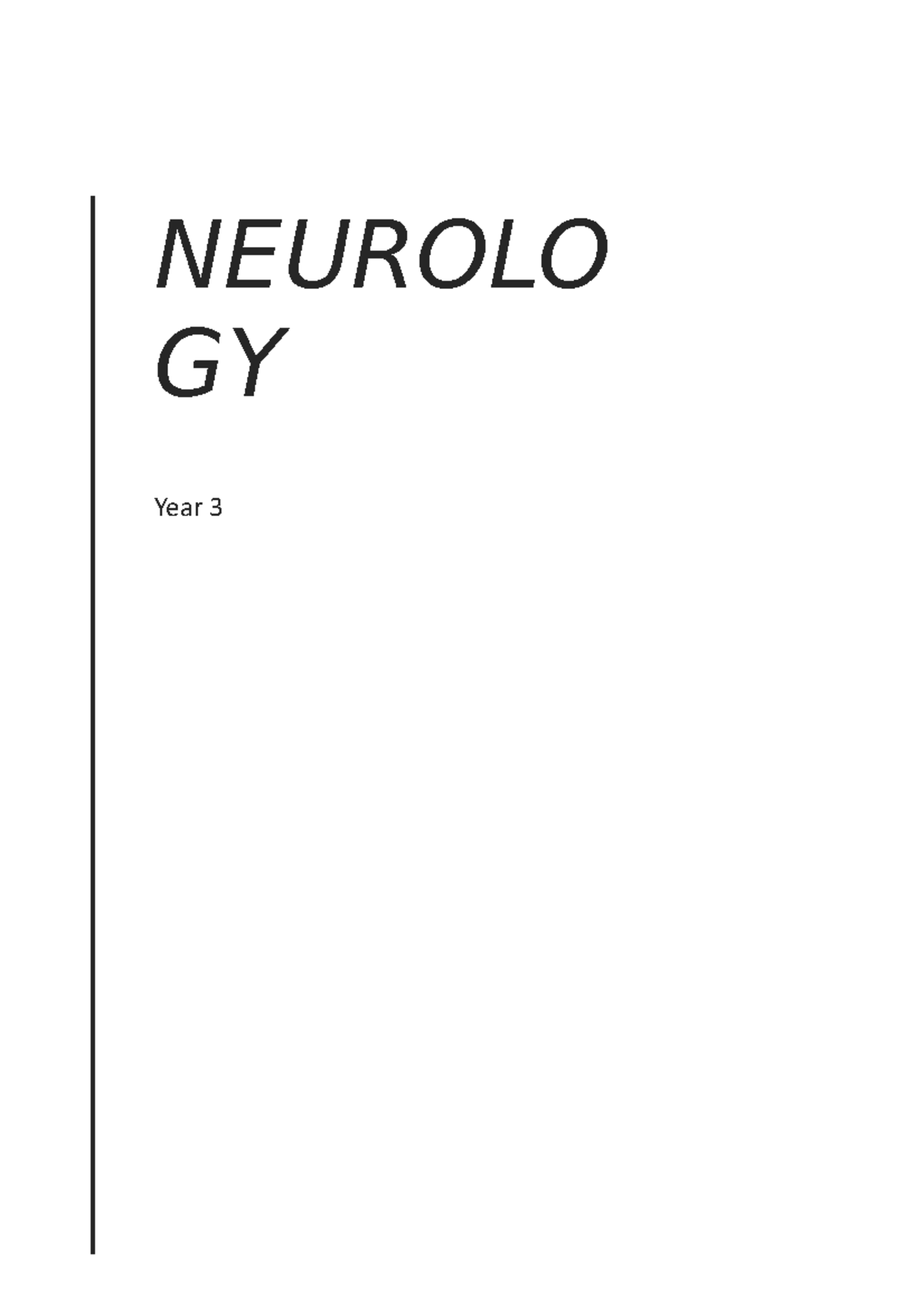 Neurology Notebook - NEUROLO GY Year 3 Starts with anatomy and ...