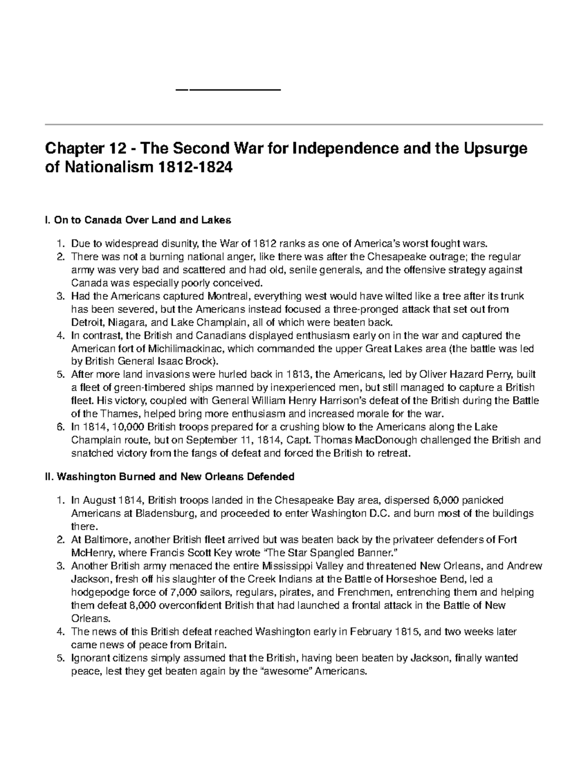 Chapter 12 - The Second War for Independence and the Upsurge of ...