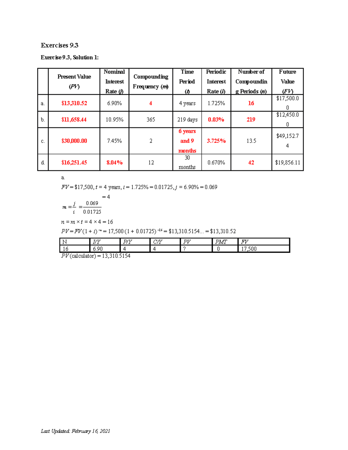 Exercises 9 - Chapter 9 - Exercises 9. Exercise 9, Solution 1: Present Value (PV) Nominal ...