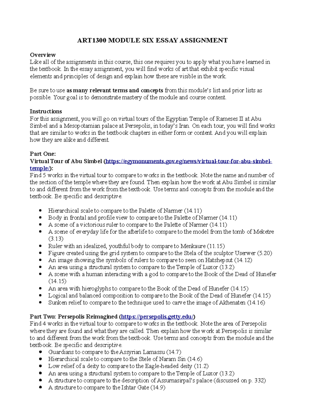 Mod+6+Essay+Assignment+Template copy - ART1300 MODULE SIX ESSAY ...