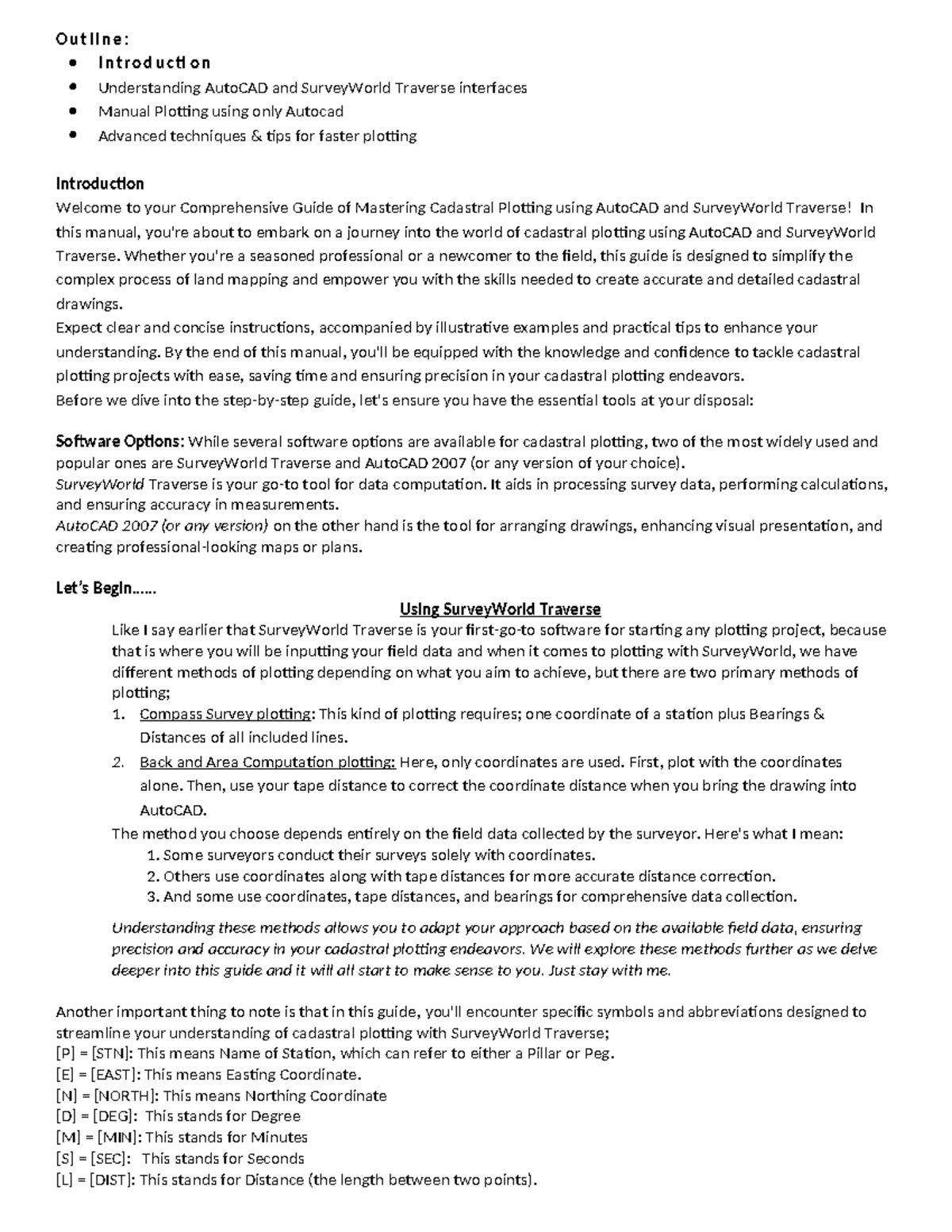 Cadding Manual - efffrfr - O u t l i n e : I n t r o d u c ti o n ...