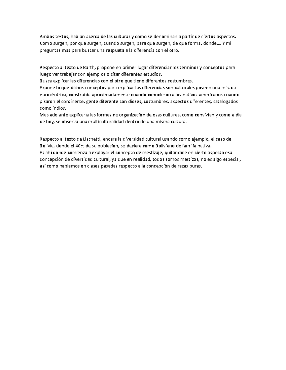 Sintesis textos de Lischetti y Barth - Ambos textos, hablan acerca de ...