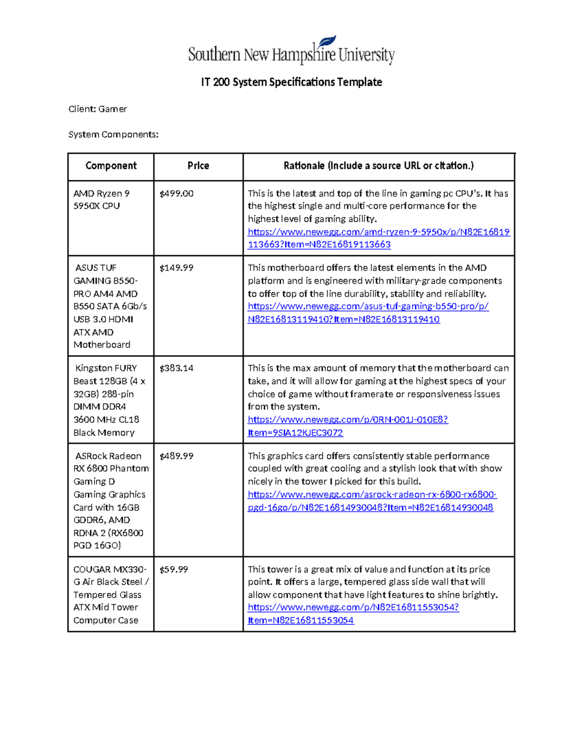 2-1 Activity Mccree computer design - IT 200 System Specifications ...