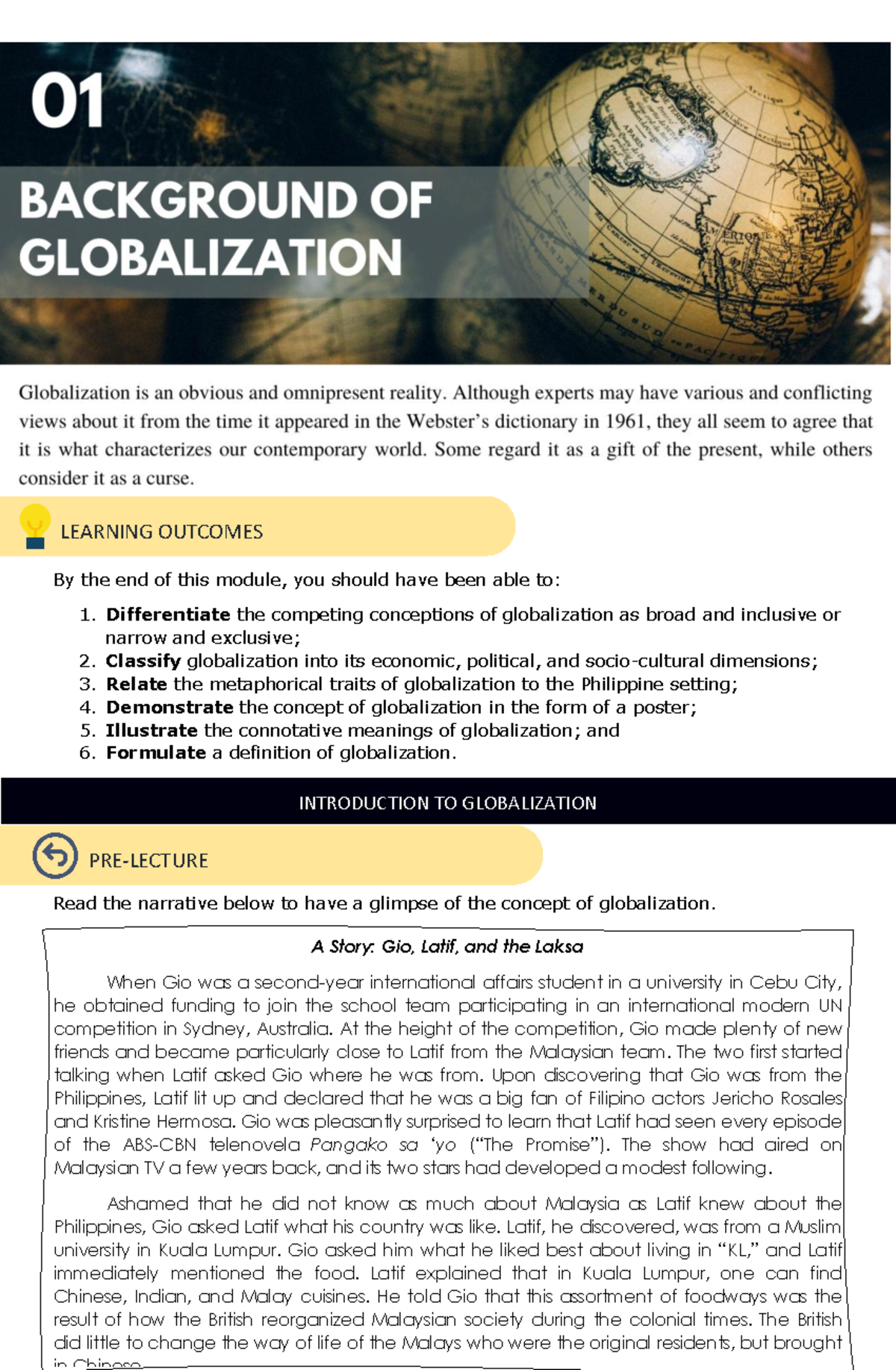 Module 1 Contemporary World - Page | 1 By the end of this module, you ...