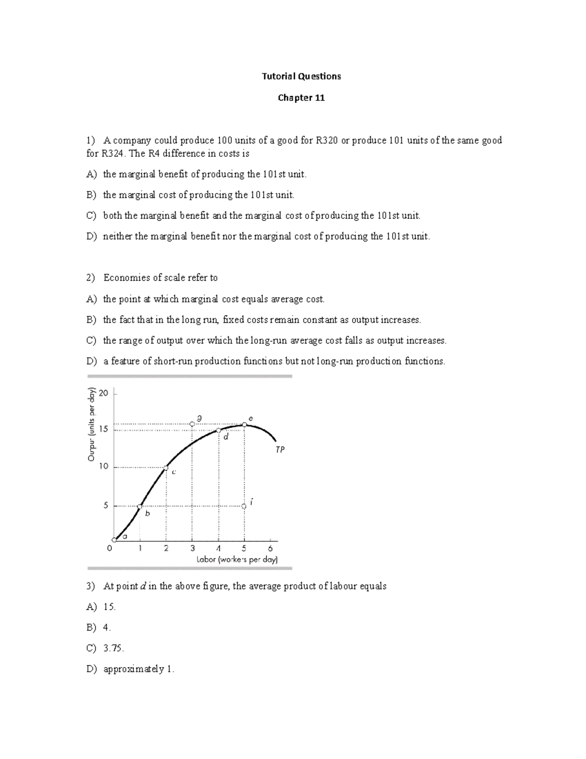 Tutorial Questions - Chapter 11 - Tutorial Questions Chapter 11 A ...