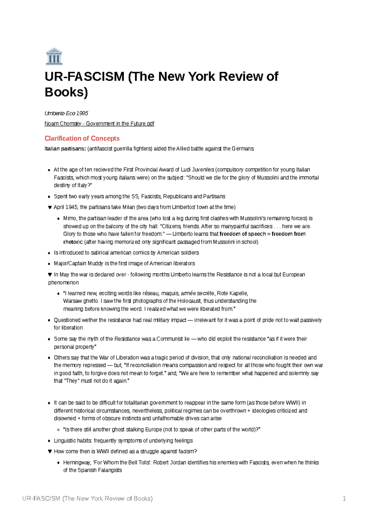 UR- Fascism (The New York Review of Books) - 🏛 UR-FASCISM (The New York ...