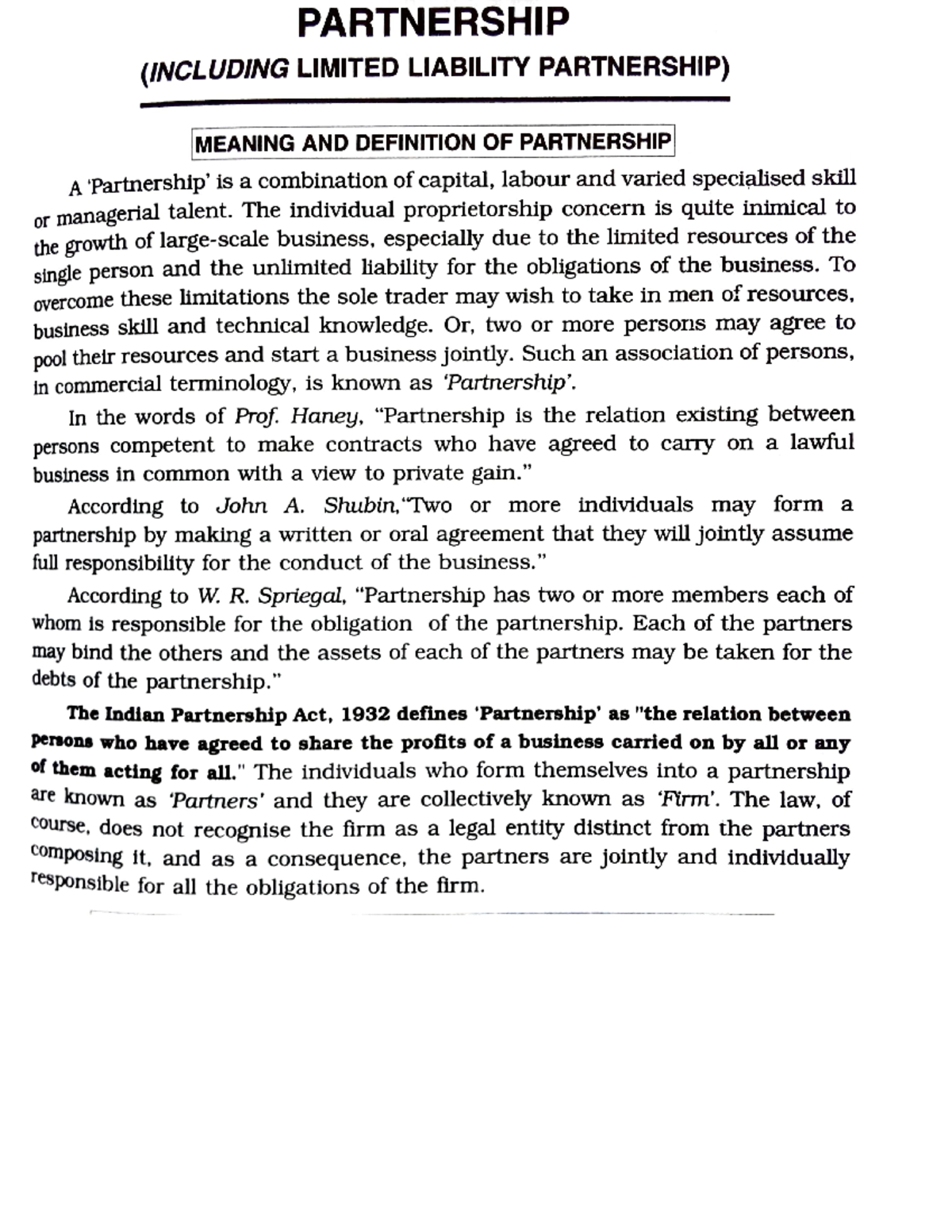 Partnership - Excellent notes. - PARTNERSHIP (INCLUDING LIMITED ...