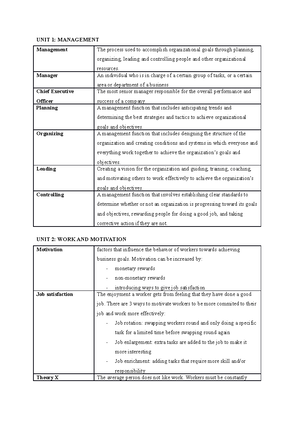 UNIT 3 - 2 units - UNIT 3: COMPANY STRUCTURE Orgaizational structure ...