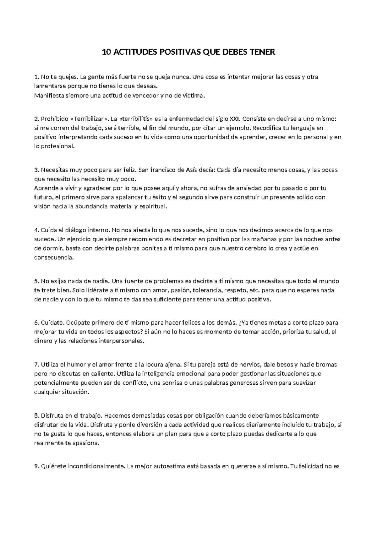 10 Actitudes Positivas QUE Debes Tener - 10 ACTITUDES POSITIVAS QUE ...