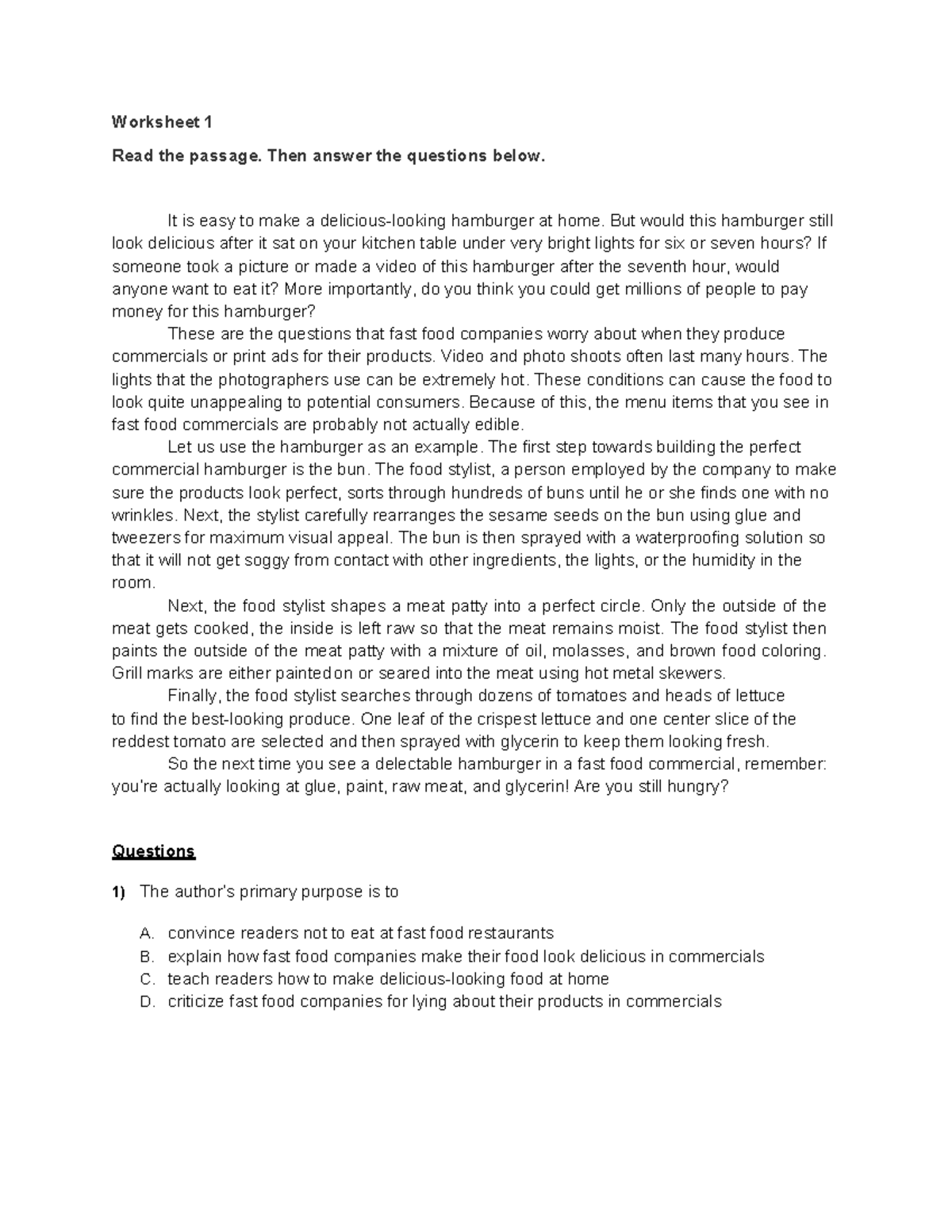 Worksheet 1 Week 5 Reading Tutorial - Essential Academic English - UTHM ...