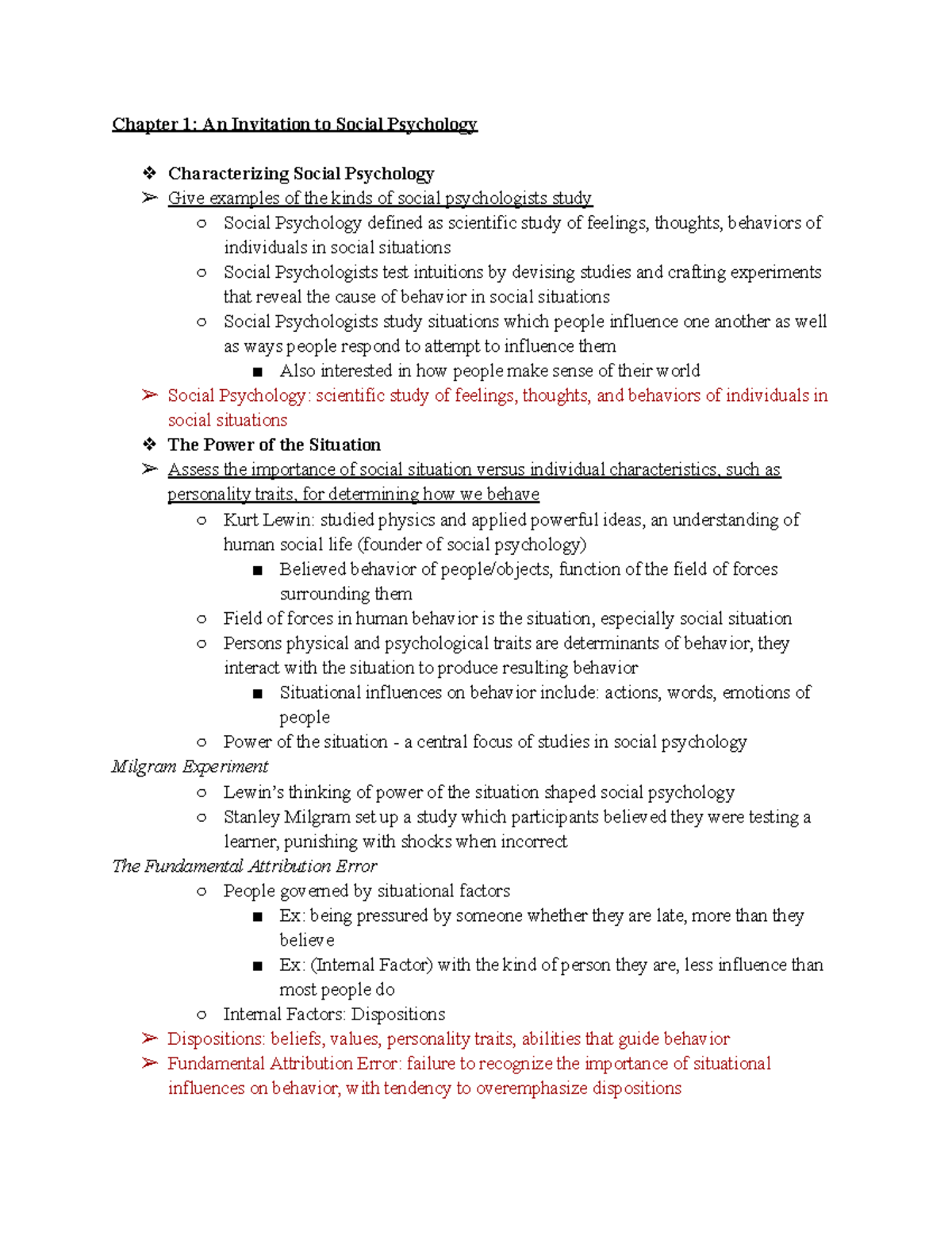 Chapter 1 Textbook Notes Psychology 340 - Chapter 1: An Invitation to ...