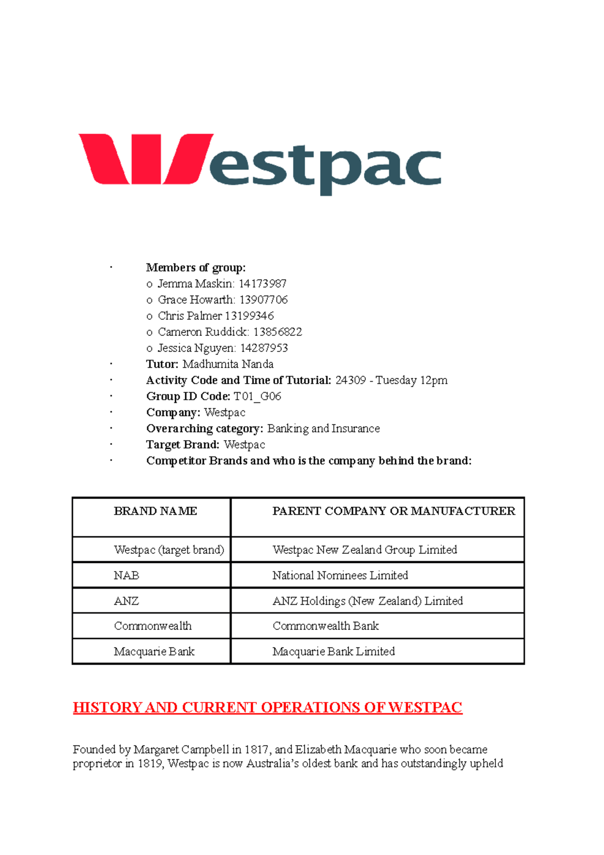 Marketing Research - Task 5 - · Members of group: o Jemma Maskin ...