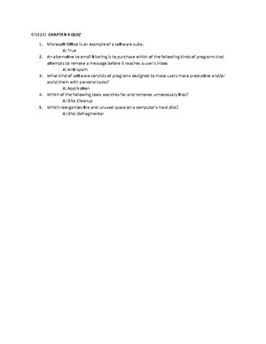 CIS2201 CH 9 QUIZ - Quiz 9 questions and answers for the third quiz ...
