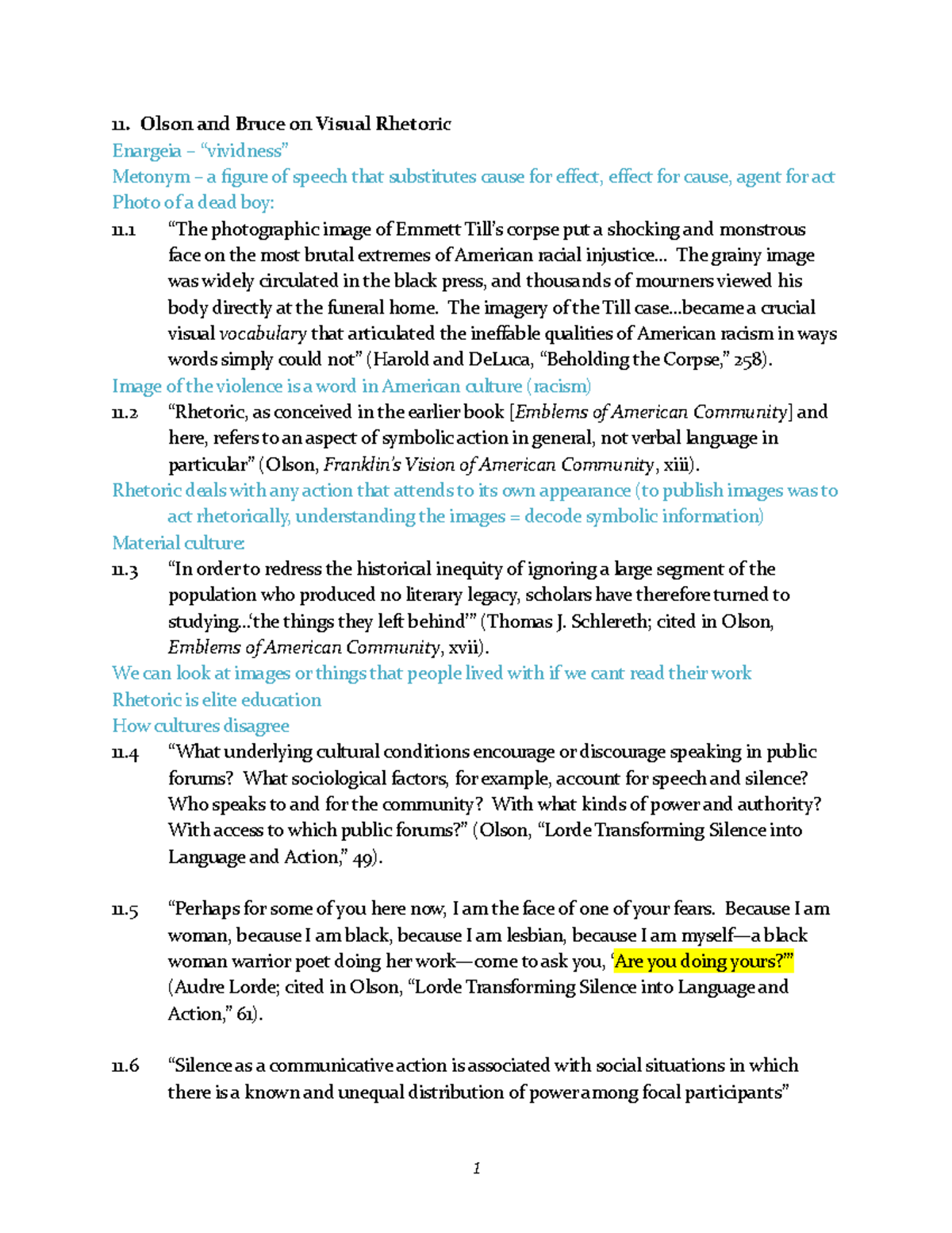 11 - Olson and Bruce on Visual Rhetoric, Sentences - 11. Olson and ...