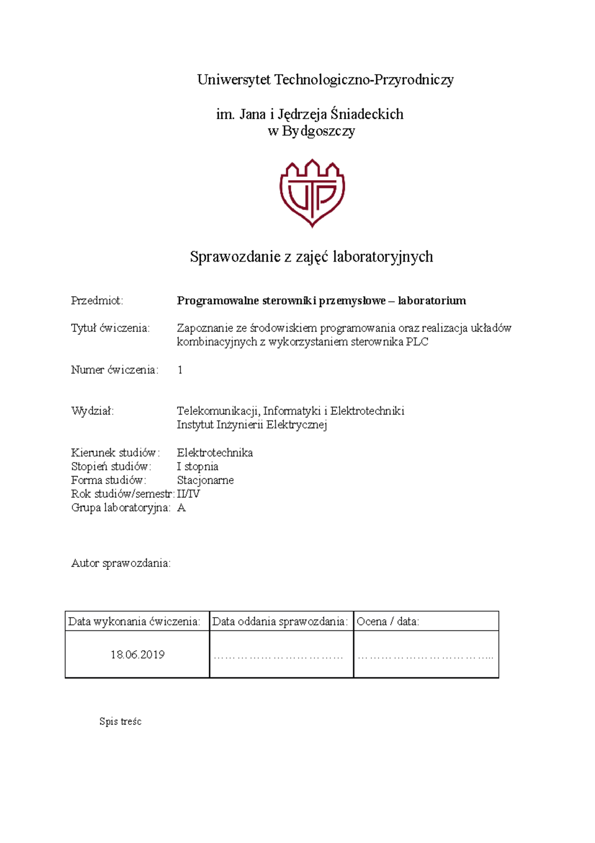 PLC-1 - Zapoznanie ze środowiskiem programowania oraz realizacja ...