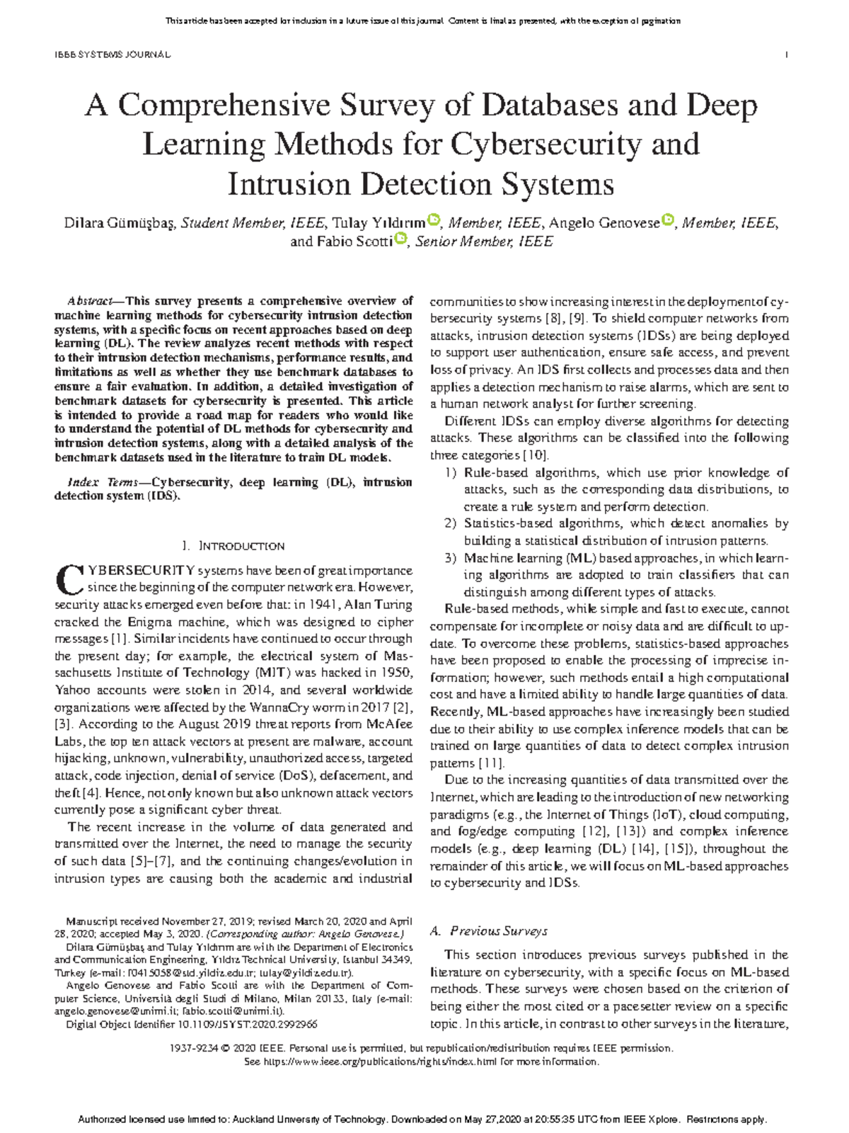 A Comprehensive Survey of Databases and Deep Learning Methods for ...
