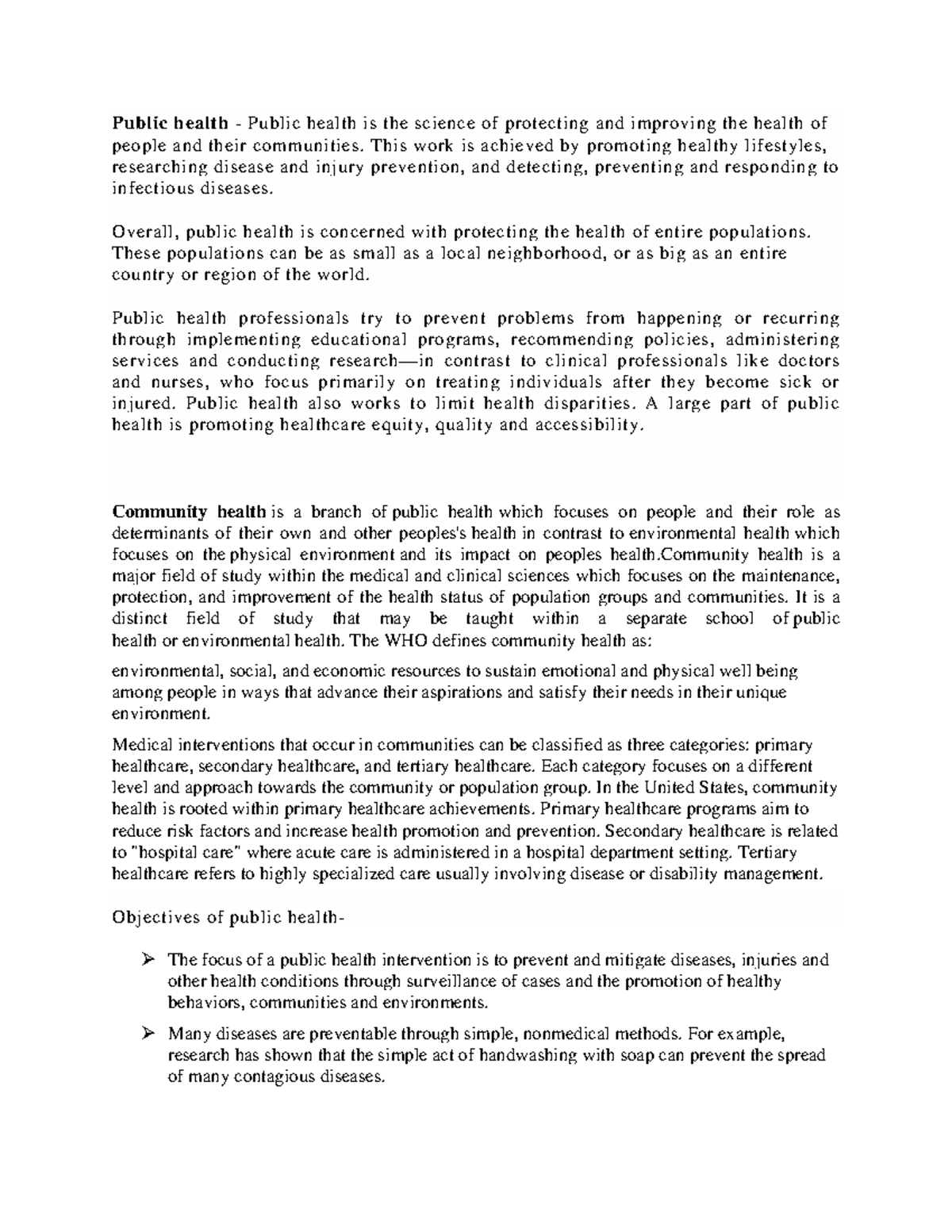 Public Health Hygiene-an introduction - Public health - Public health ...