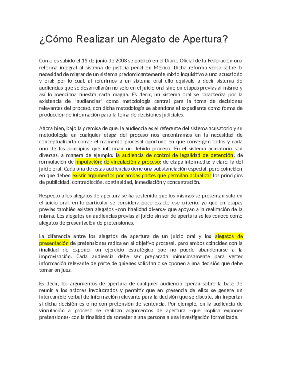 Cómo Realizar un Alegato de Apertura - ¿Cómo Realizar un Alegato de ...