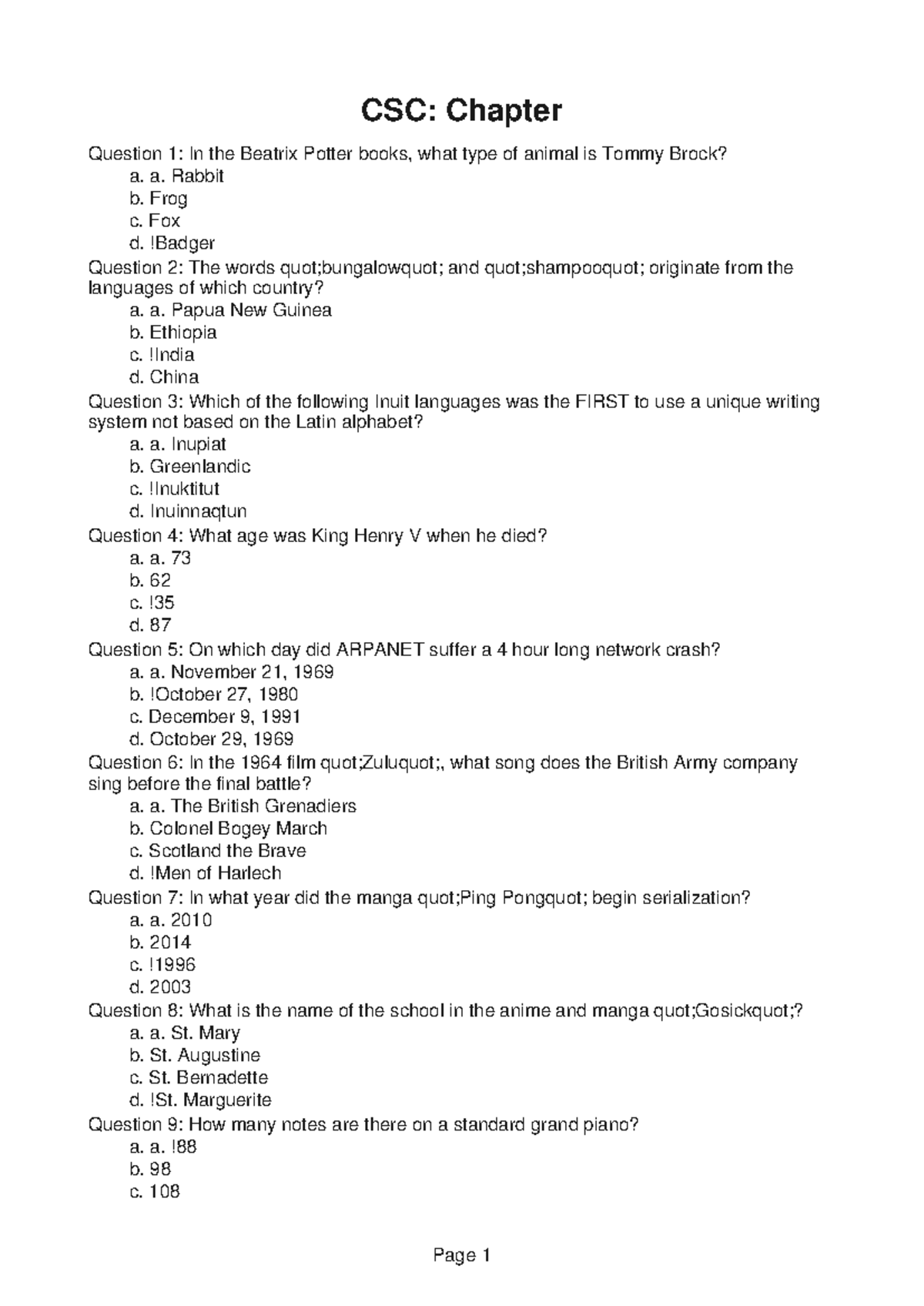 CSC233-Problem-1 - Csc - CSC: Chapter Question 1: In the Beatrix Potter ...
