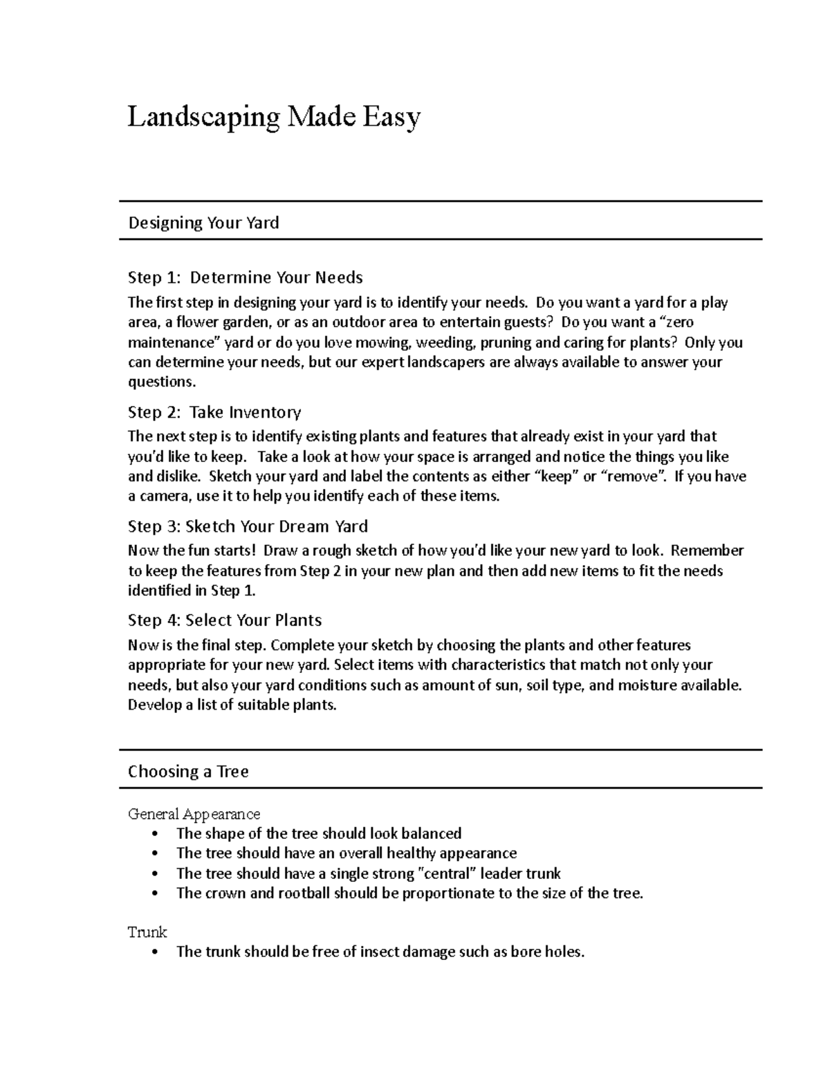 Project 6 - fty - Landscaping Made Easy Designing Your Yard Step 1 ...