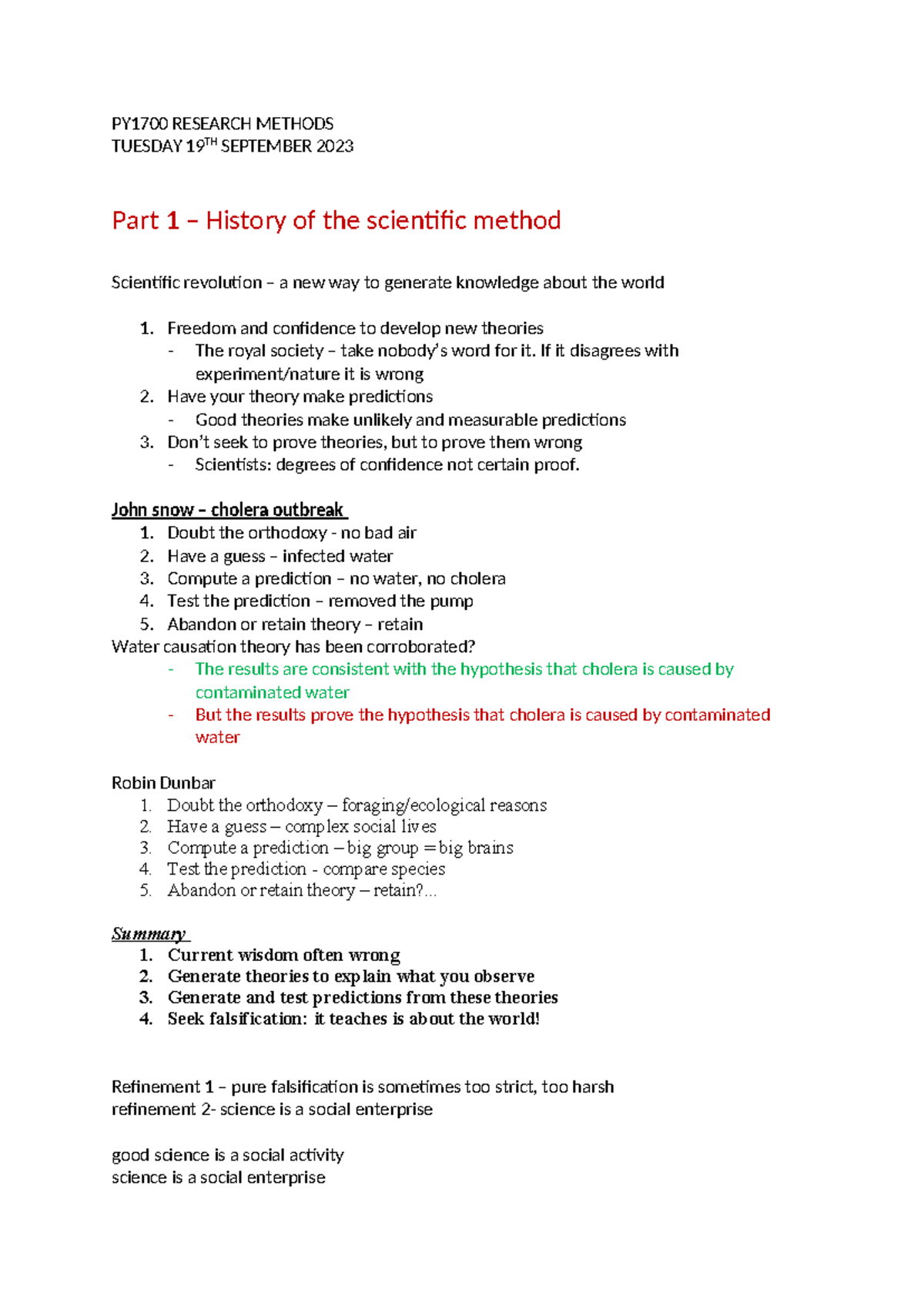 PY1700 Research Methods lesson 1 - PY1700 RESEARCH METHODS TUESDAY 19TH ...