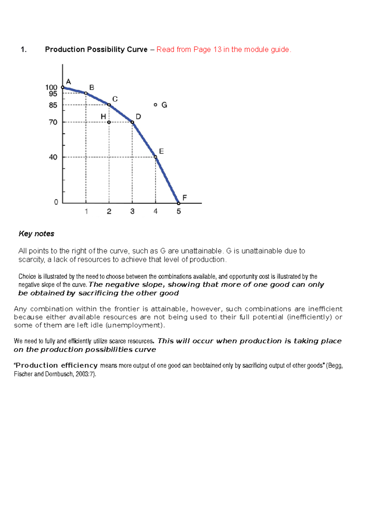 Economics Diagrams - 1. Production Possibility Curve – Read from Page ...