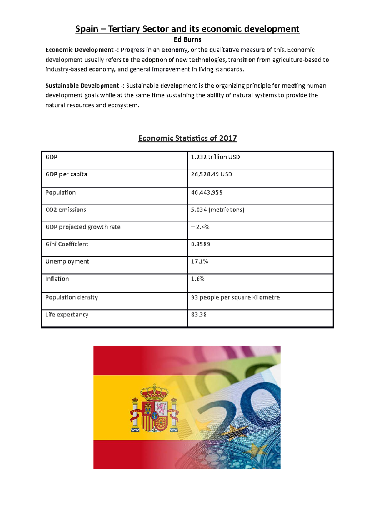 Economic Development of Spain - Ed Burns Economic Development ...