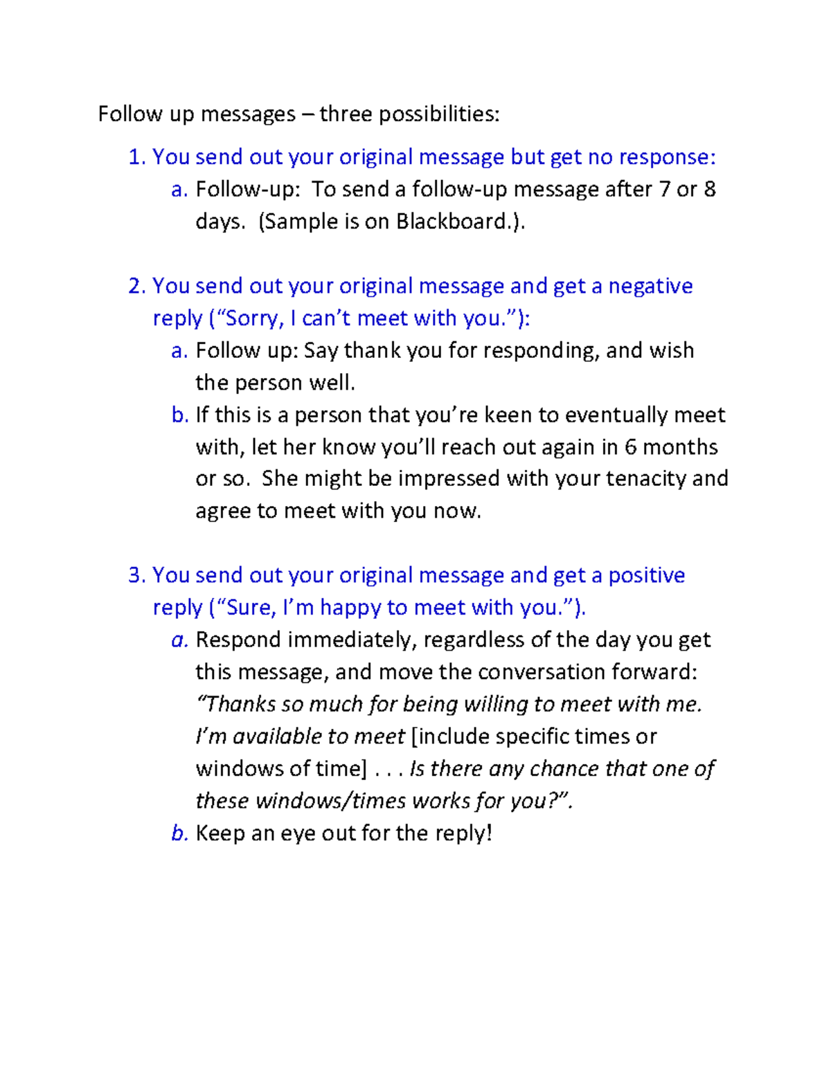 Three Types of Follow-up Messages - Follow up messages – three ...