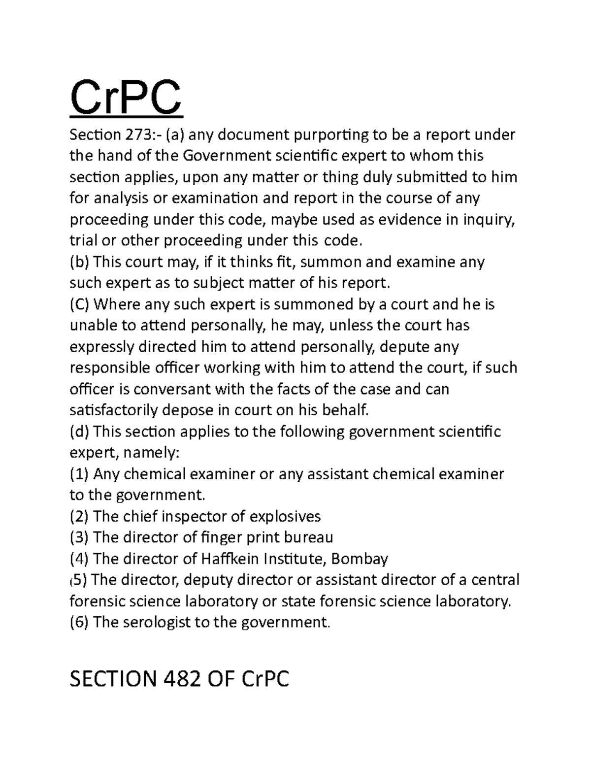 New Microsoft Word Document - CrPC Section 273:- (a) any document ...