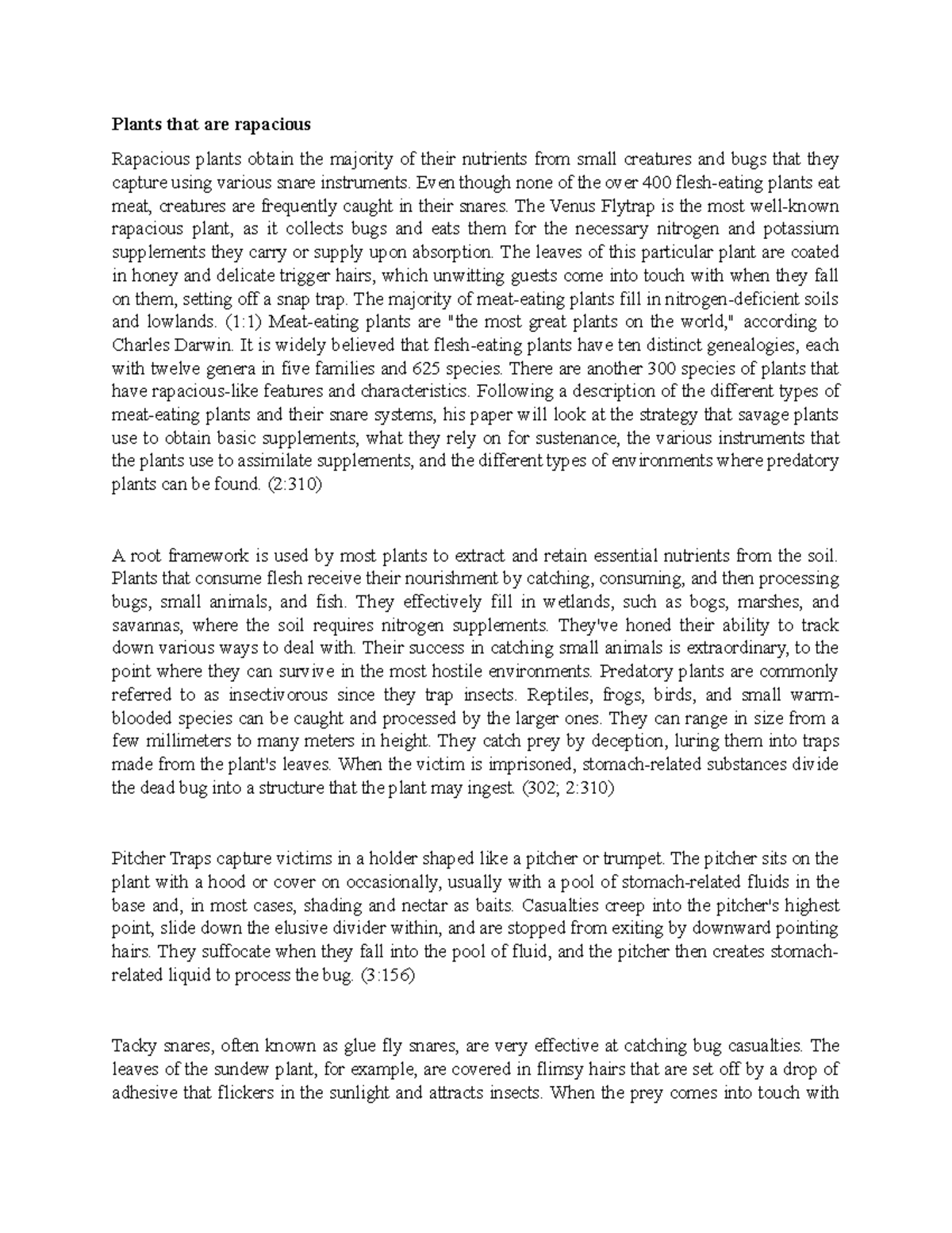 Plants that are rapacious - Basic Research - Studocu