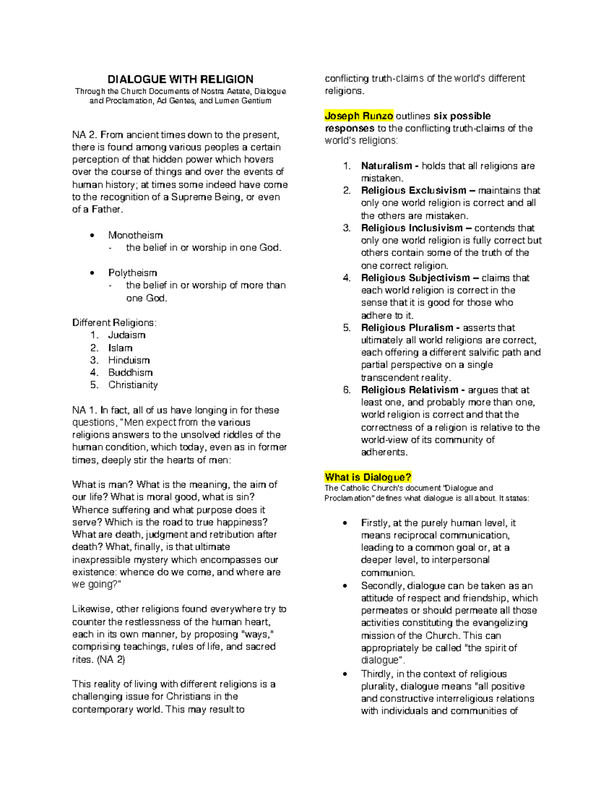 Dialogue WITH Religion Reviewer - DIALOGUE WITH RELIGION Through the ...