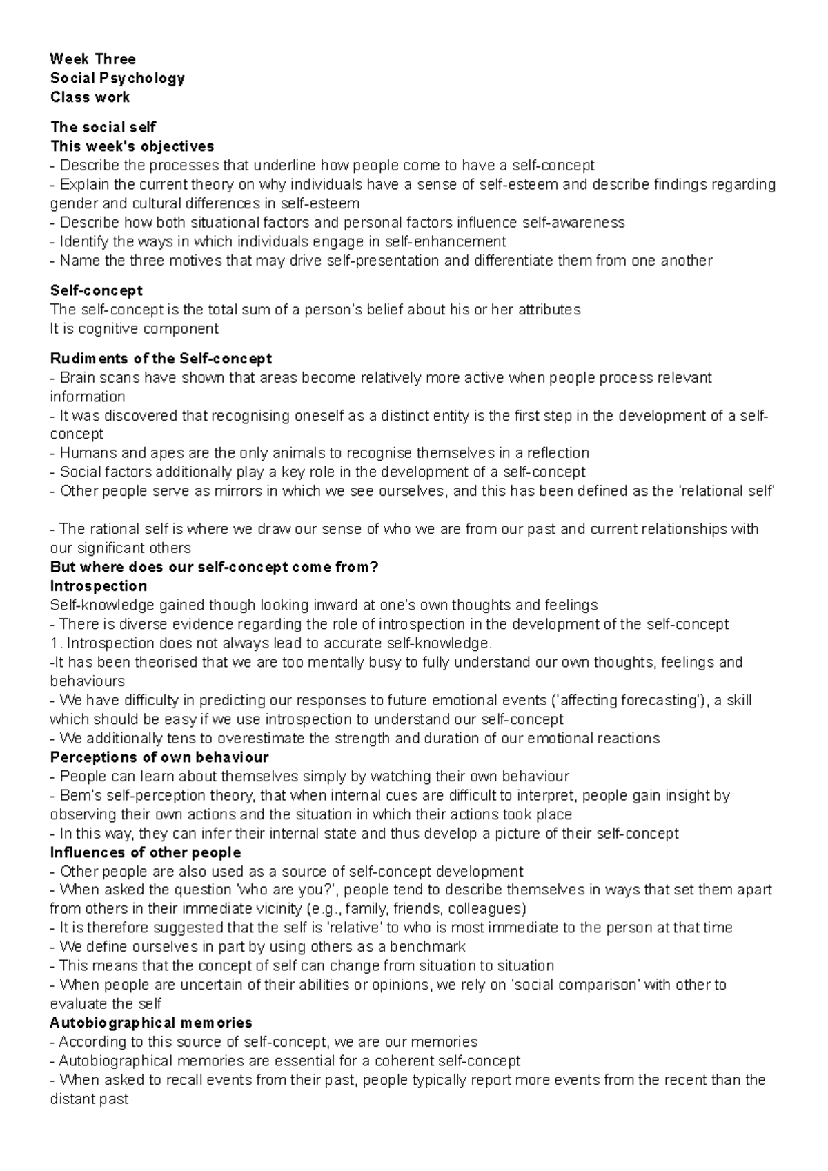 Social psy week three classwork - Week Three Social Psychology Class ...