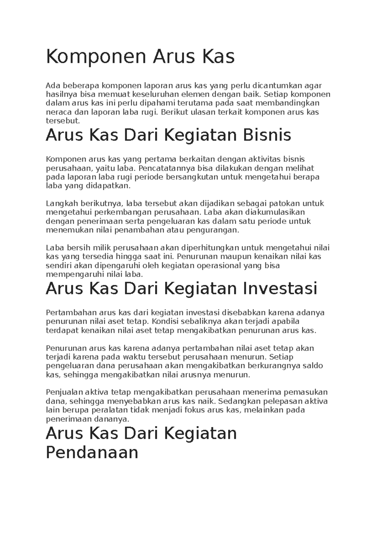 Komponen Arus Kas - Komponen Arus Kas Ada beberapa komponen laporan ...