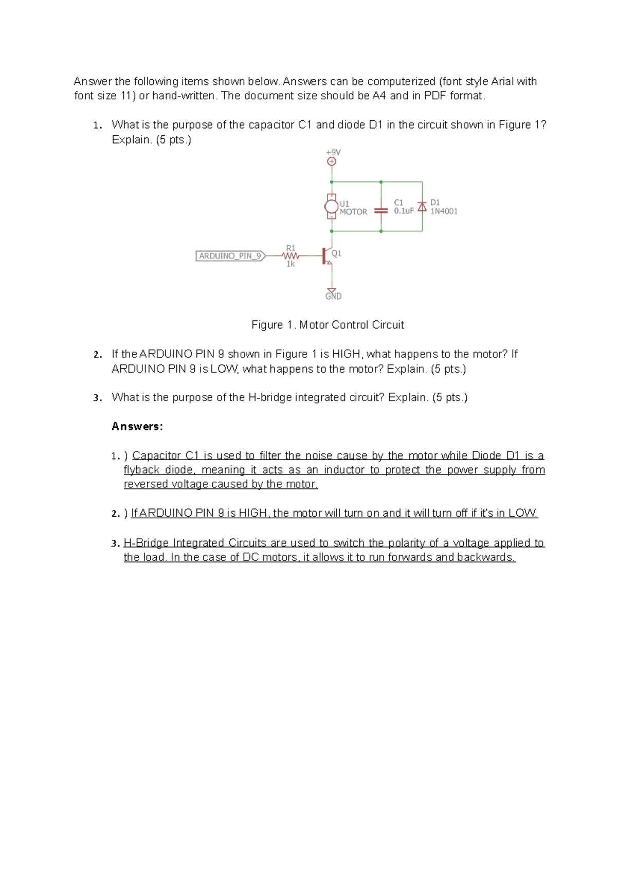 Arduino Uno prog act 10 - Answer the following items shown below ...