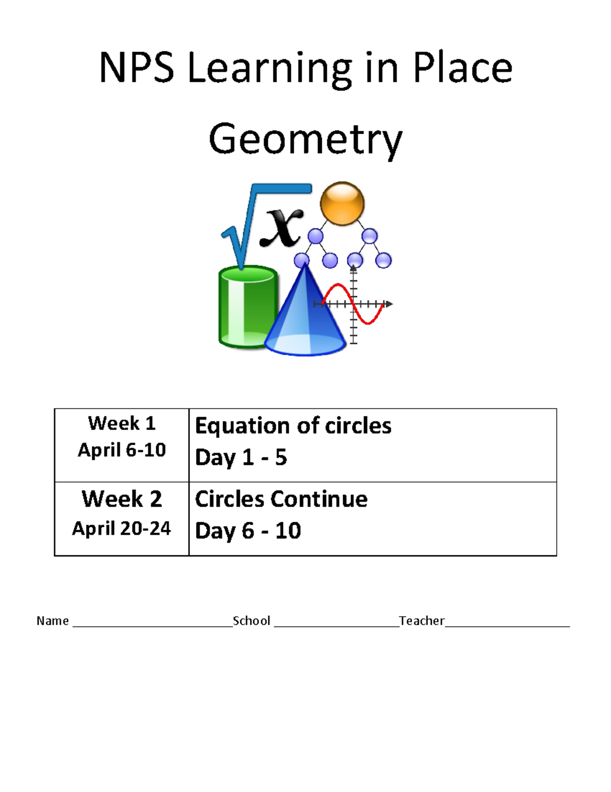 Geometry - key - NPS Learning in Place Geometry ####### Name ...