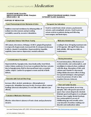 drug dossage drug cards for Clopidogrel - STUDENT NAME: MEDICATION ...